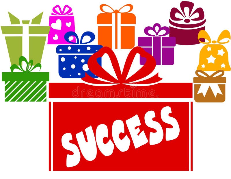 Success Boxes in 3d Cube Format Stock Illustration - Illustration of ...