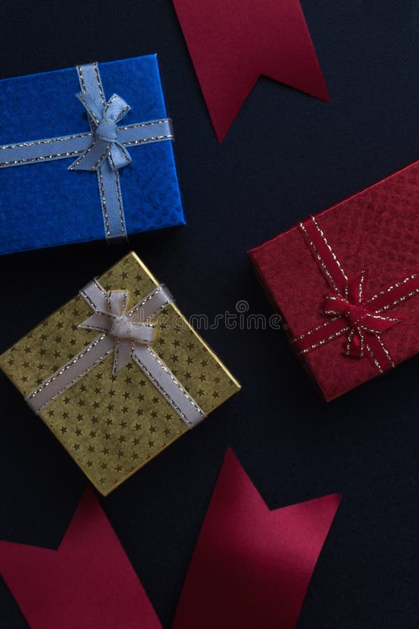 Gift boxes on table stock image. Image of christmas - 138462207