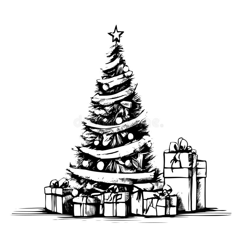 Gift Boxes Under the Tree. Christmas Tree Vector Stock Vector ...