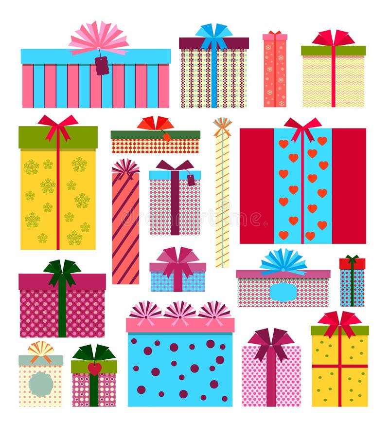 Gift Boxes Stack in Flat Style Vector Illustration Stock Vector ...