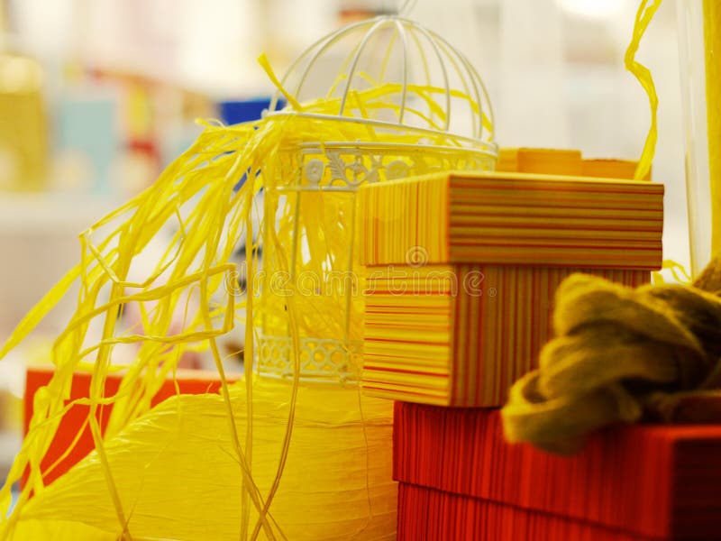 Gift Boxes Wrapped in Wrapping Paper Stock Image - Image of delivery ...