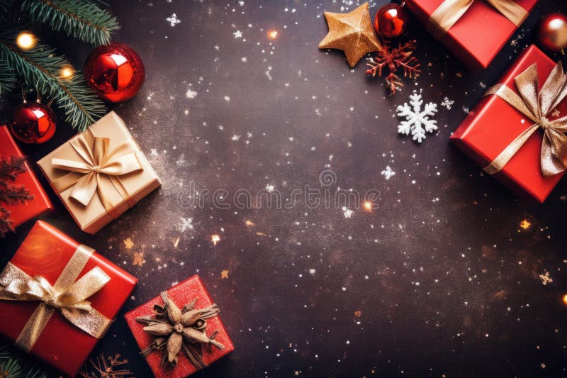 Gift Boxs on Copy Space Wall Background. Christmas Theme. Generative Ai ...
