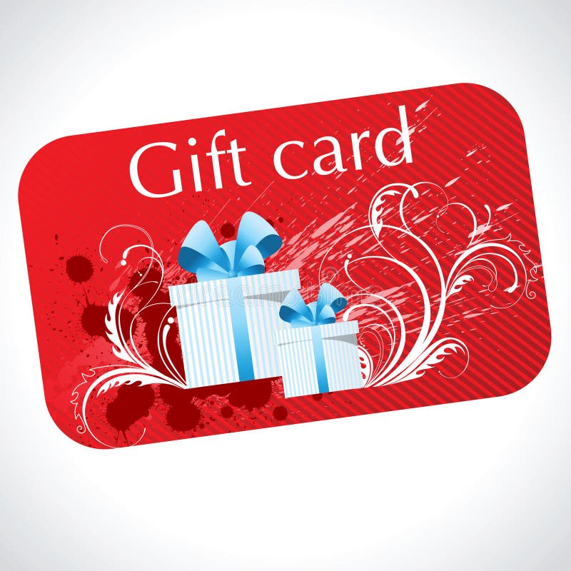 Vector Gift Card in Flat Style Stock Vector - Illustration of gift ...