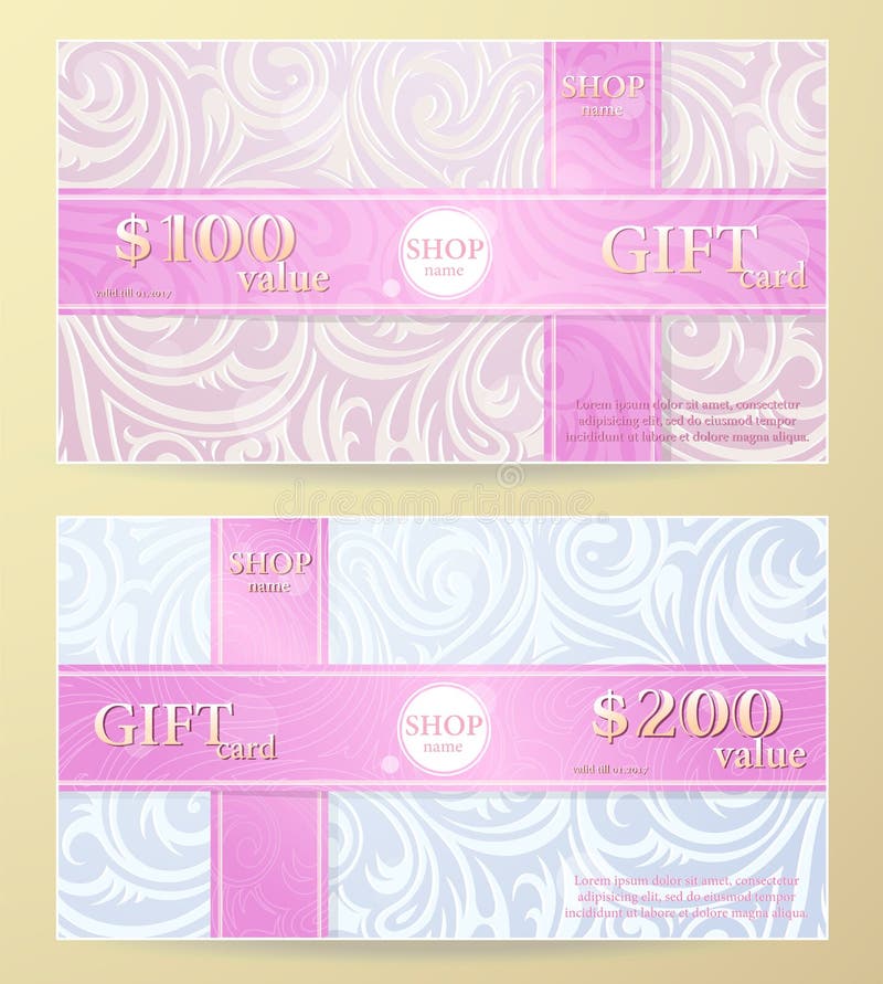 Gift card designs set stock vector. Illustration of modern - 70439842