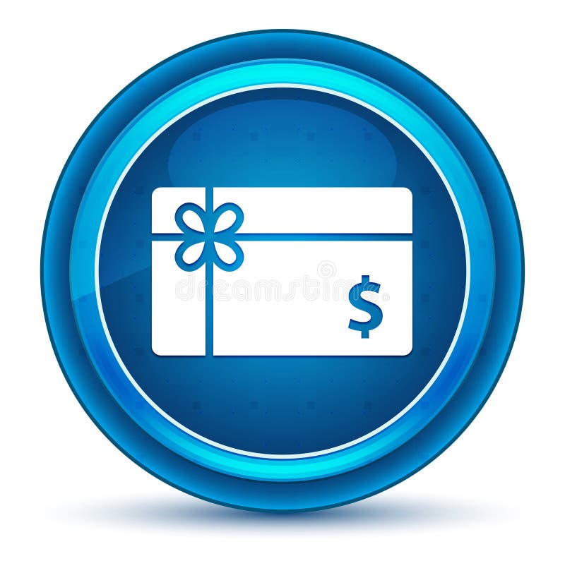 Gift Card Dollar Sign Icon Eyeball Blue Round Button Stock Illustration ...