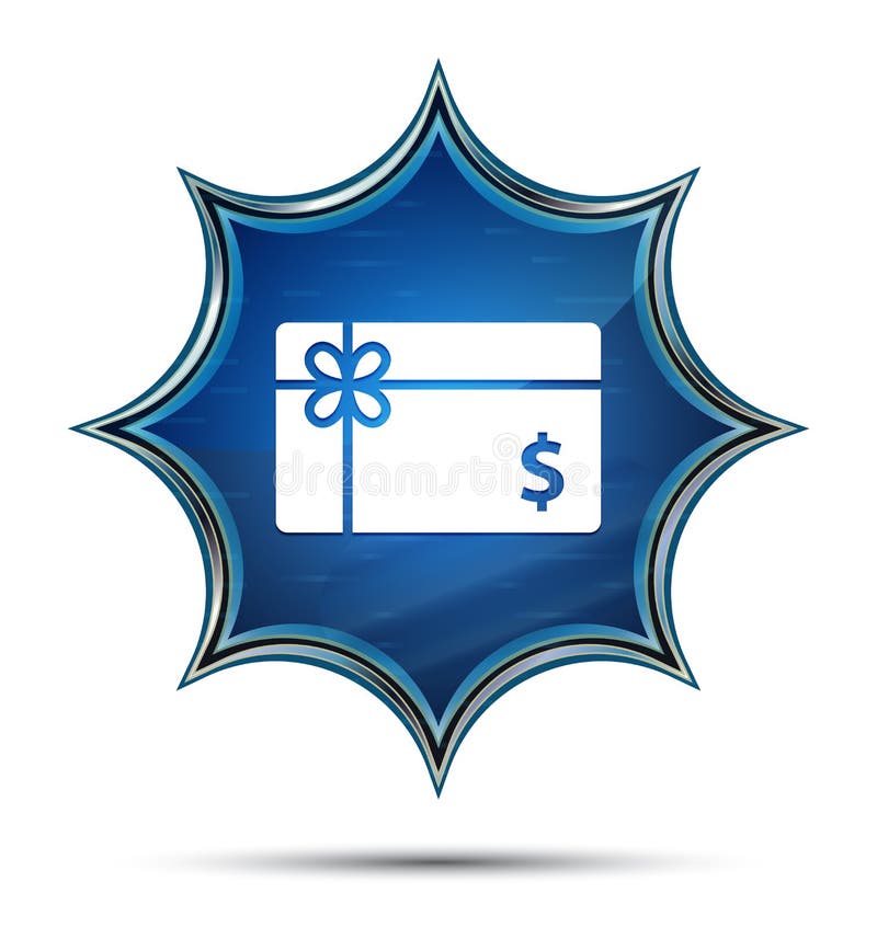 Gift Card Dollar Sign Icon Magical Glassy Sunburst Blue Button Stock ...