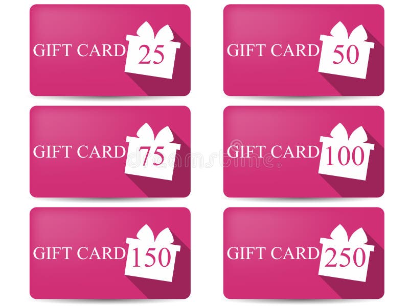 Gift Card with a Gift Box in a Flat Style with a Long Shadow. Vector ...