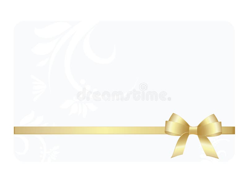 Gift Card with Gold Ribbons and Bow Set Stock Vector - Illustration of ...