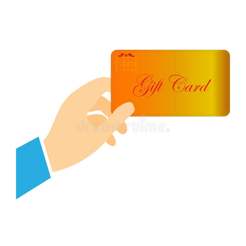 Hand Holding a Gift Card with a Gift Symbol on it Stock Vector ...