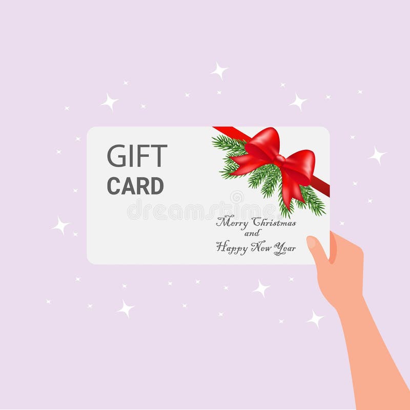 Gift card in hand stock vector. Illustration of retail - 259756506