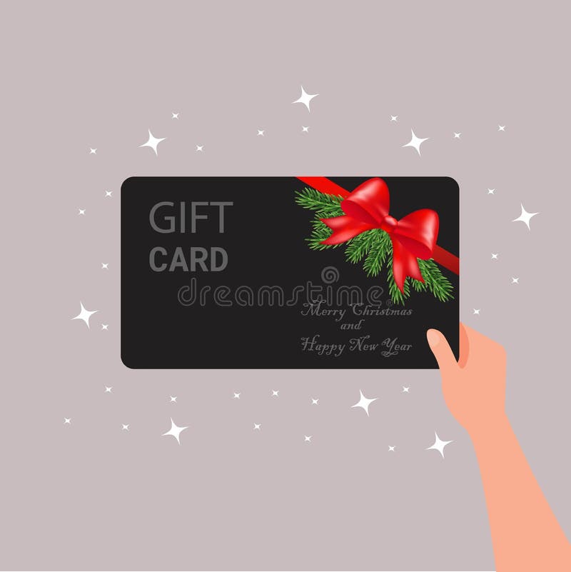 Gift card in hand stock vector. Illustration of business - 260144039