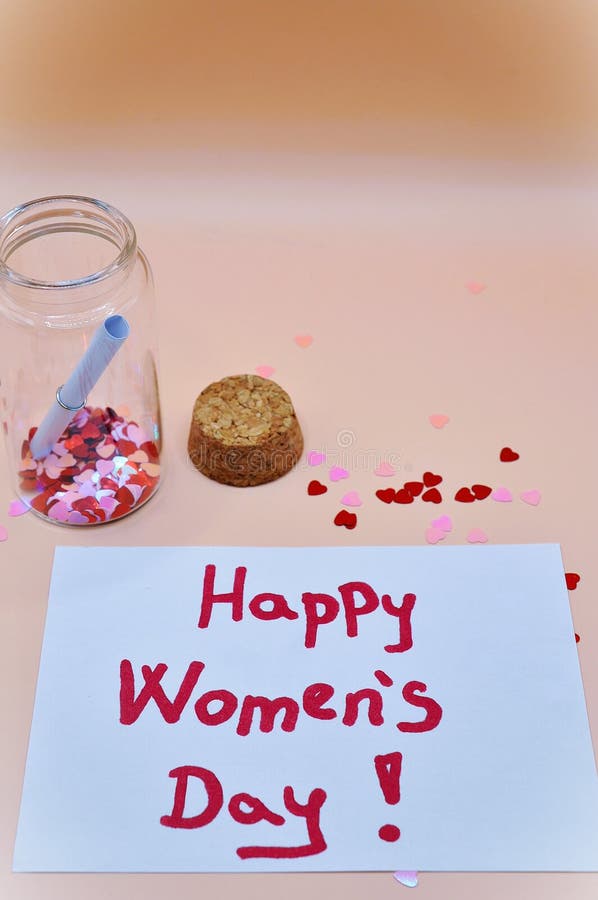 Gift Card with Happy Womens Day Write Stock Illustration - Illustration ...