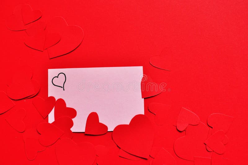 Gift card between hearts stock illustration. Illustration of card ...