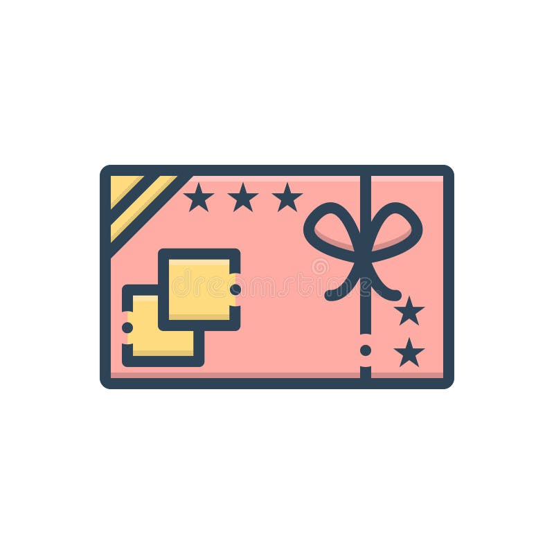 Color Illustration Icon for Gift Card, Voucher and Present Stock ...