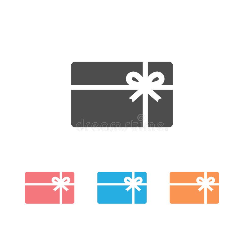 Gift Card Icon Set on White. Stock Vector - Illustration of business ...