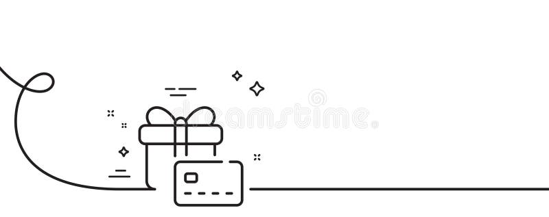 Gift Card Line Icon. Bank Card Sign. Continuous Line with Curl. Vector ...