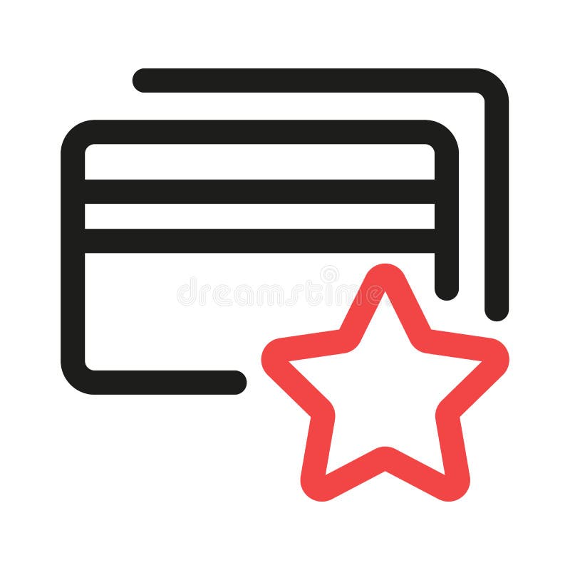 Gift Card Linear Icon. Credit Card with Gift Box Vector Illustration ...