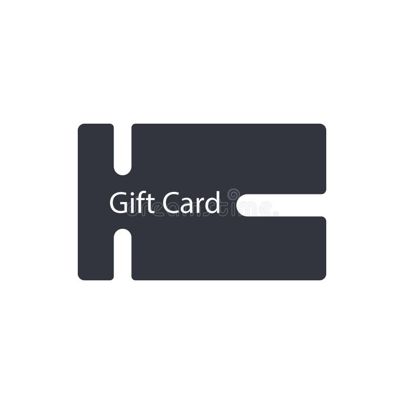 Gift Card Logo Template Icon Stock Vector - Illustration of silhouette ...