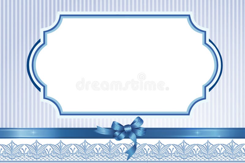 Gift Card Notes with Blue Ribbon Stock Illustration - Illustration of ...