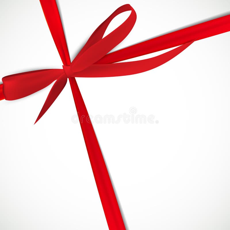 Gift Card with Red Ribbon and Bow. Vector Illustration Stock Vector ...