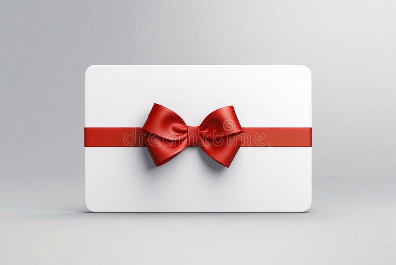 Gift Card with Red Ribbon Gift Box with Red Bow Gift Box with Red ...