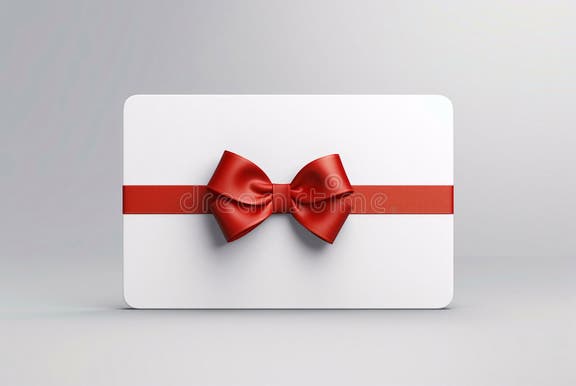 Gift Card with Red Ribbon Gift Box with Red Bow Gift Box with Red ...