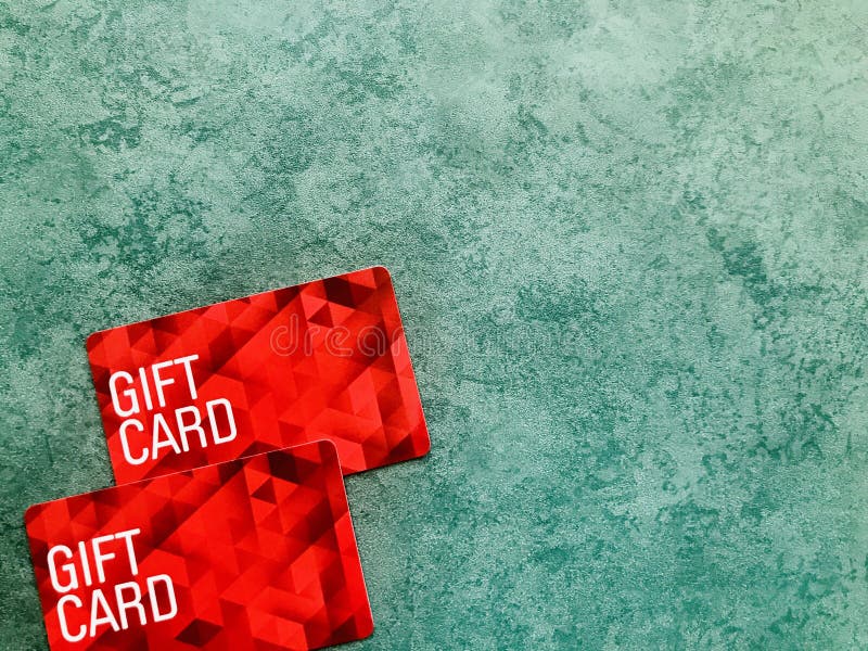 Red Gift Card on Green Background. Stock Photo - Image of baby, debit ...