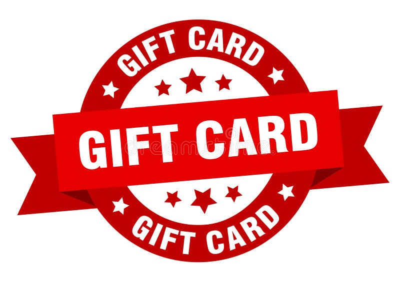 Gift Card Round Ribbon Isolated Label. Gift Card Sign Stock Vector ...