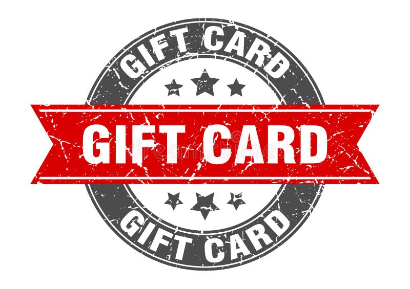 Gift Card Round Stamp with Ribbon. Label Sign Stock Vector ...