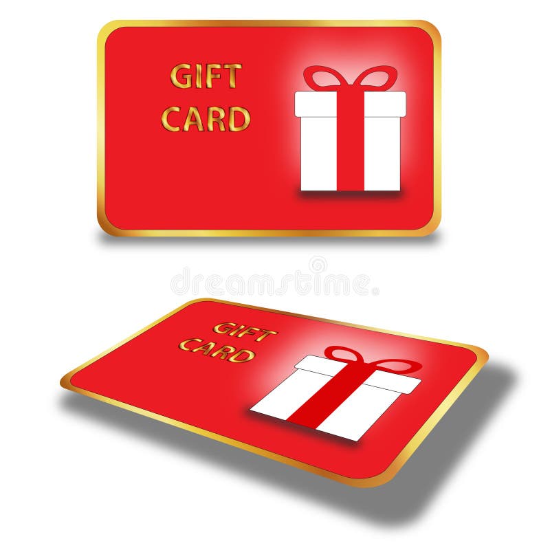 Gift Card Template with Ribbon and Red Bow Stock Vector - Illustration ...
