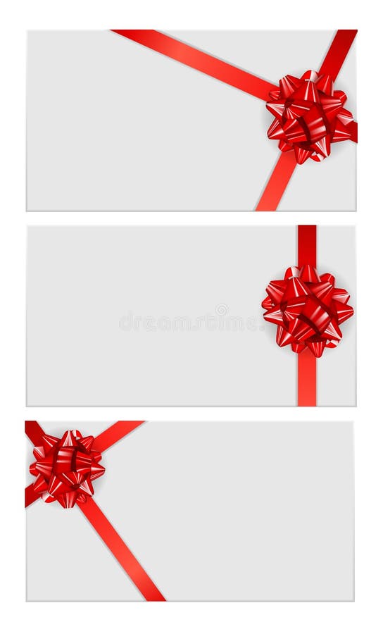 Gift Card with Bow and Ribbon Vector Illustration Stock Vector ...