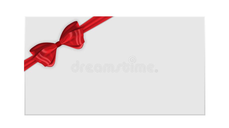 Gift Card Template with Bow and Ribbon Vector Illustration Stock Vector ...