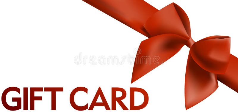 Gift Card Template with Red Ribbon Stock Vector - Illustration of card ...