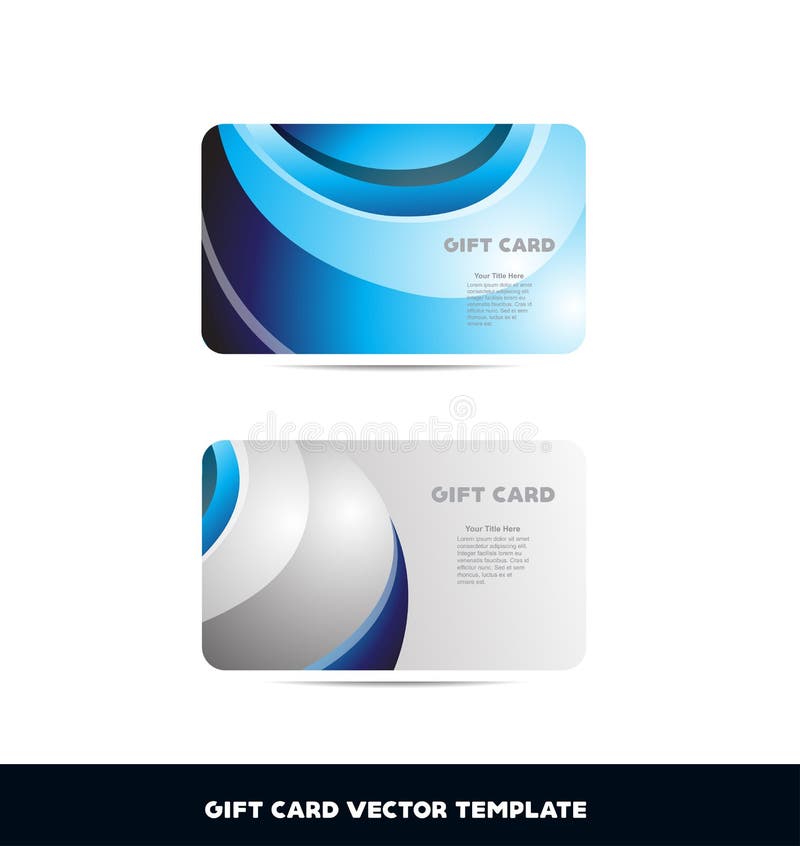 Gift Card Vector Blue Silver Grey Stock Vector - Illustration of blue ...