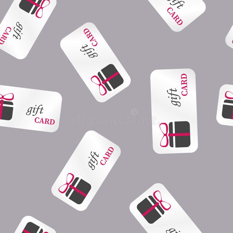 Gift Card Vector Image. a Gift Card Store Seamless Pattern on a White ...