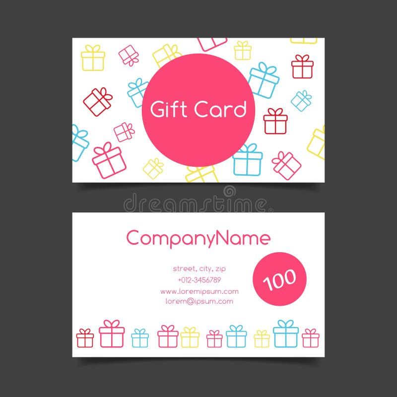 Gift card vector template stock vector. Illustration of funny - 53372061