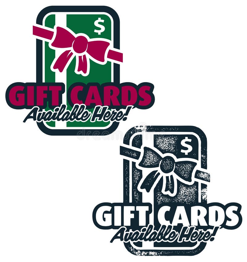 Gift Cards Available Here stock vector. Illustration of card - 20374882