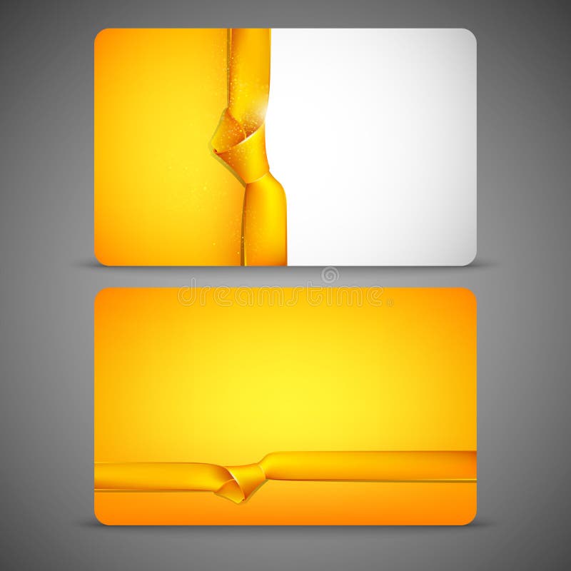 Set of Gift Cards with Yellow Ribbons Stock Illustration - Illustration ...