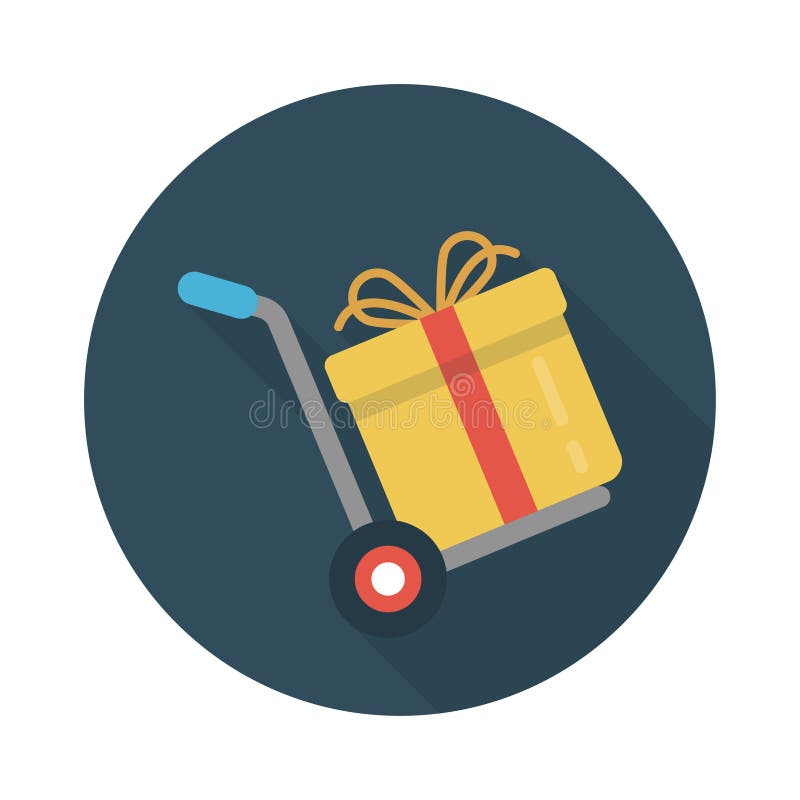 Gift Cart Vector Flat Color Icon Stock Illustration - Illustration of ...