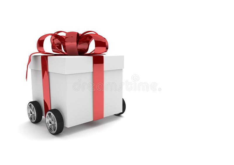 Carton on Wheels Connected To a Mouse Stock Illustration - Illustration ...