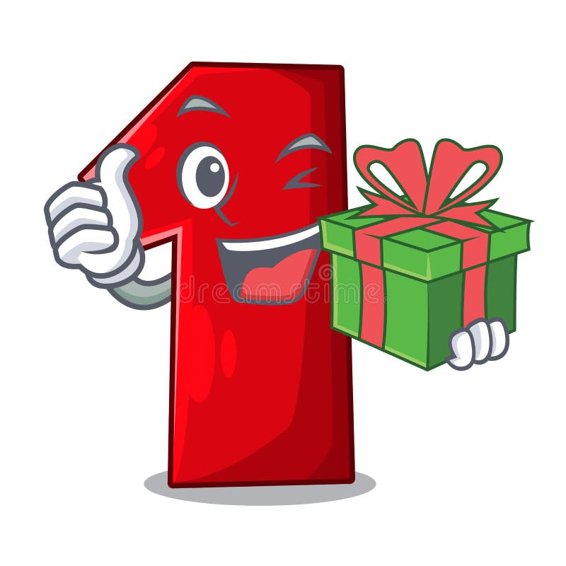With Gift Cartoon the Number One for Champion Stock Vector ...