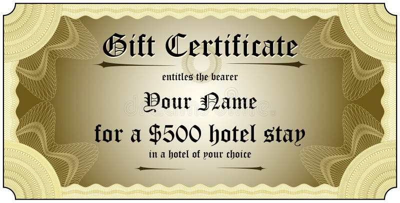 Gold Gift Certificate (Voucher) Template. Pattern Stock Vector ...