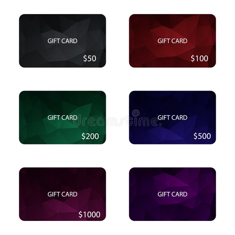 Gift Certificate of Different Denominations with Geometric Design. Eps ...
