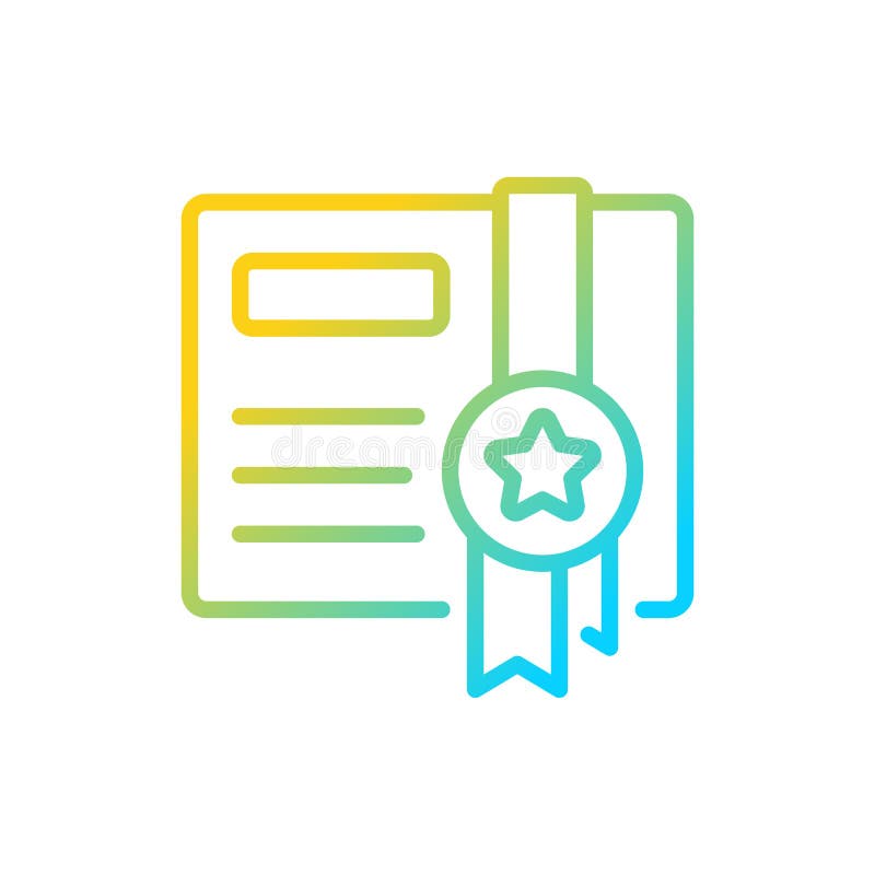 Certificate linear icon stock vector. Illustration of editable - 175559245
