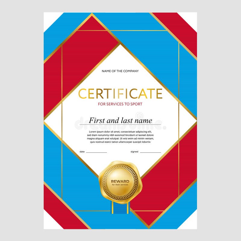 Design of Certificate, Diploma, Modern Geometric Design Stock Vector ...