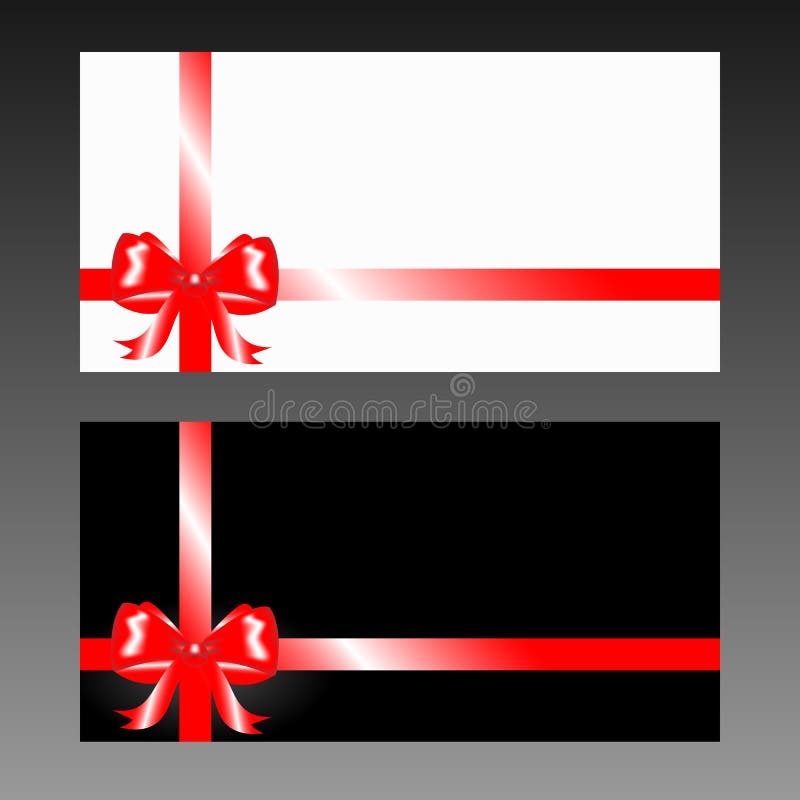 Gift Certificate Template with a Red Ribbon. Vector Illustration Stock ...