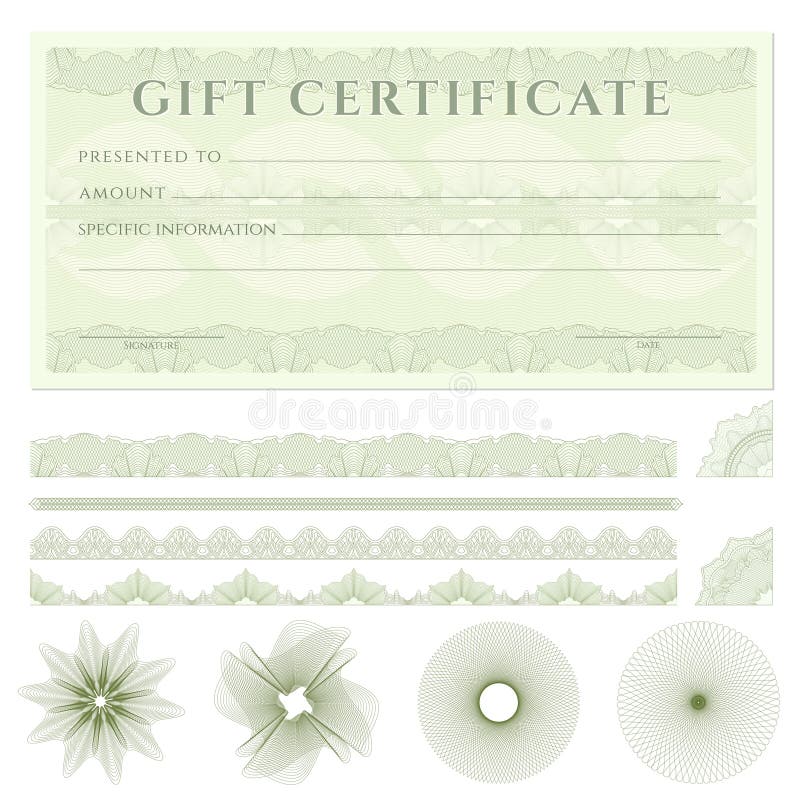 Gift Certificate (voucher) Template with Borders Stock Vector ...