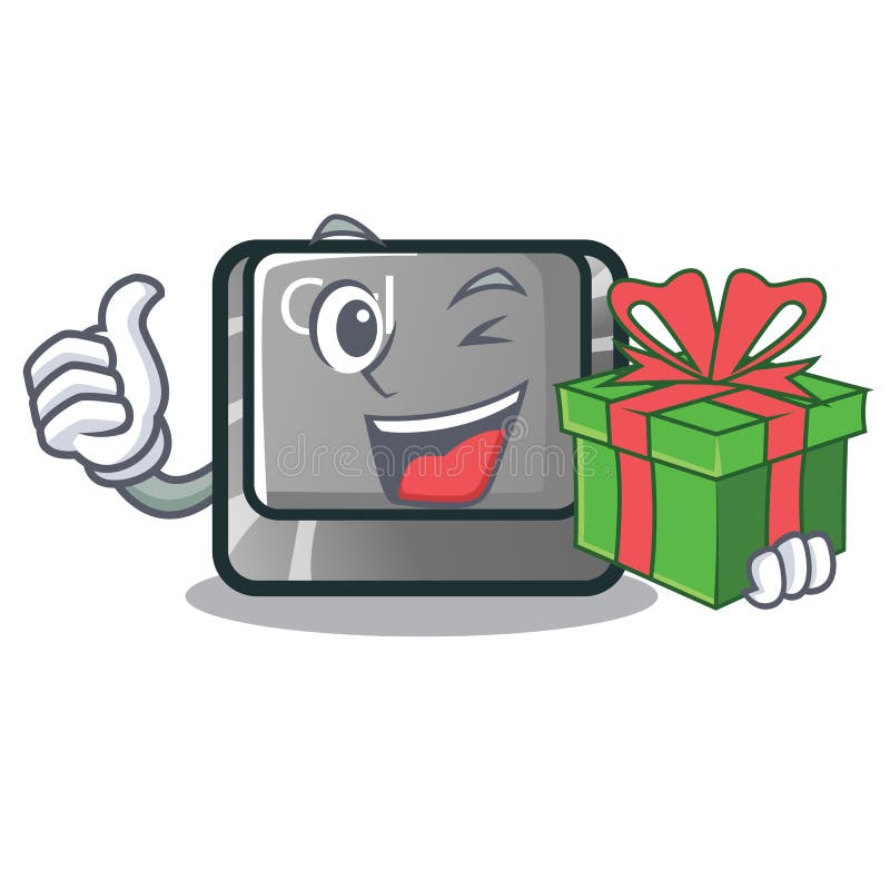 With T Character Ctrl Button Attached On Computer Stock Vector
