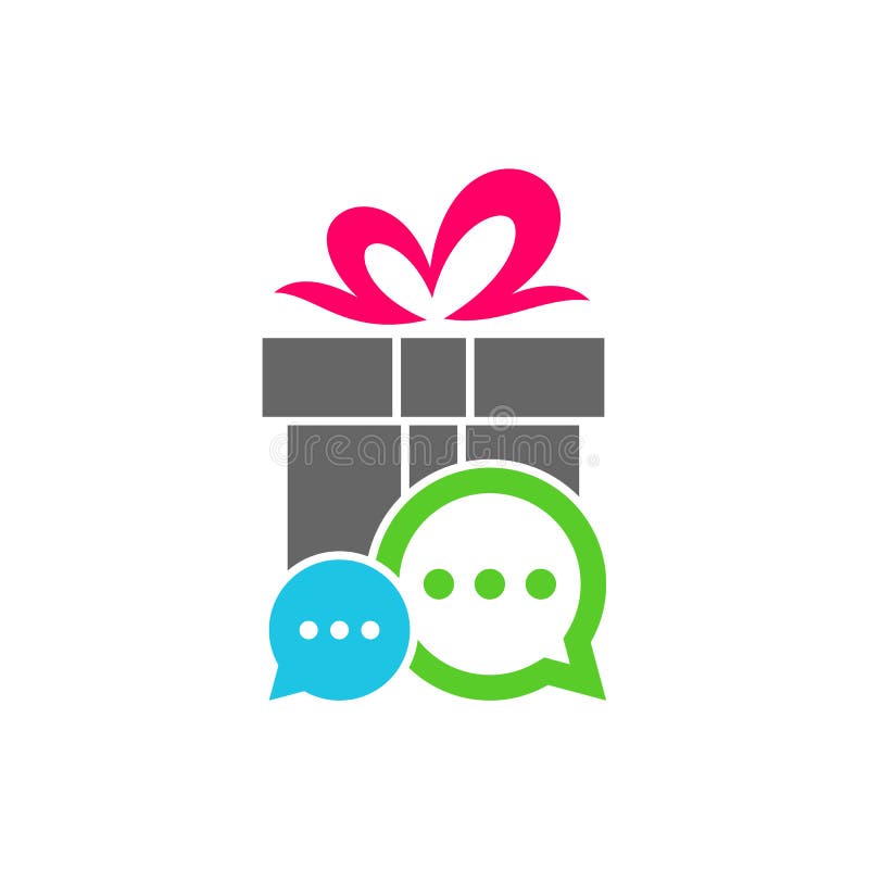 Gift Chat Logo Design Template. Chat Gift Logo Concept Vector Stock ...