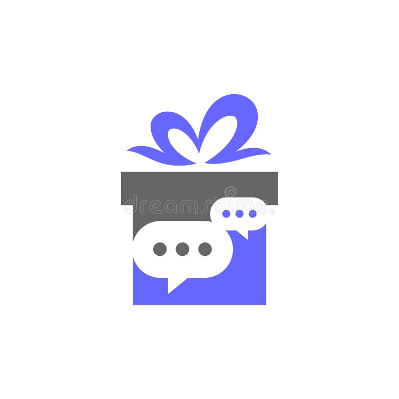 Gift Chat Logo Design Template. Chat Gift Logo Concept Vector Stock ...